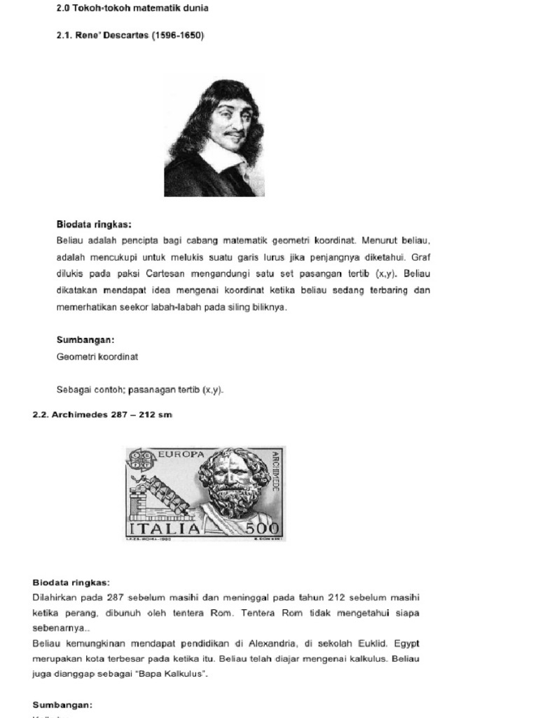 Tokoh Matematik Dunia | PDF