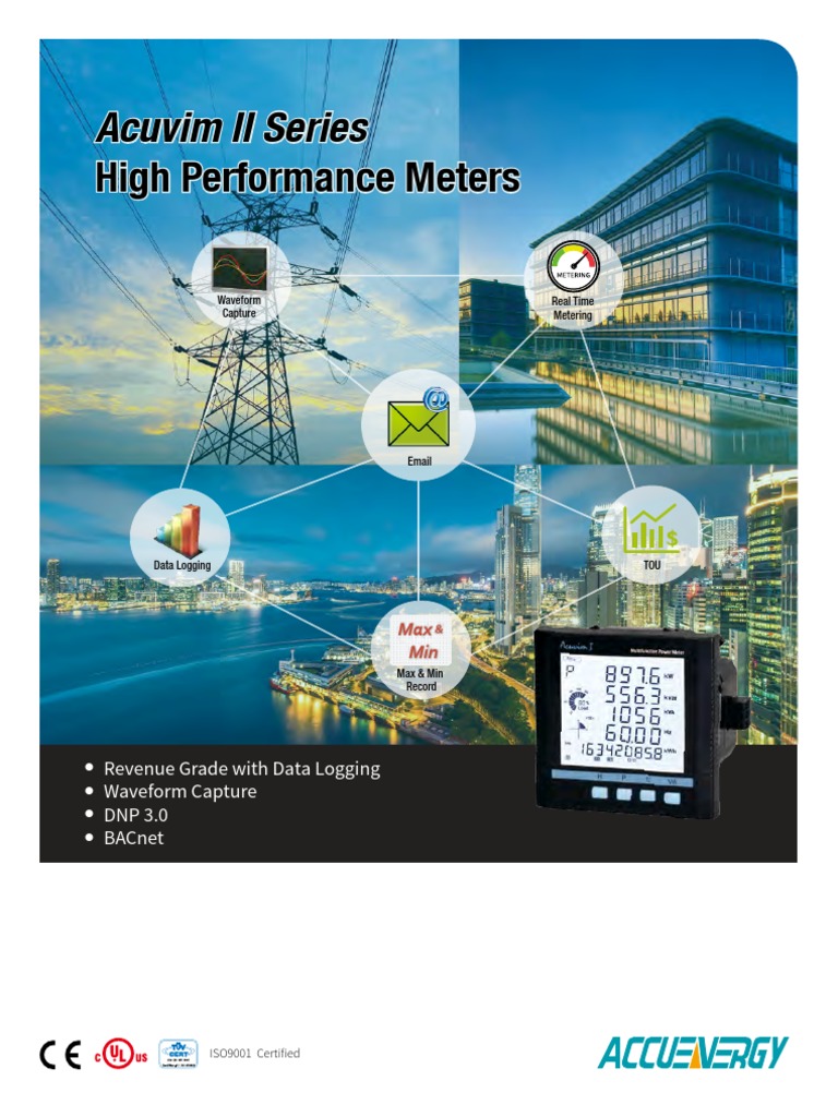 Acuvim II Multifunction Power Energy Meter Brochure Datasheet | PDF | Ac Power | Power Supply