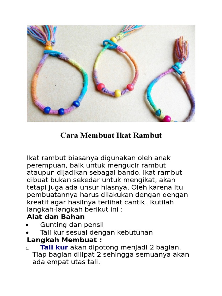 Cara Membuat Ikat Rambut | PDF