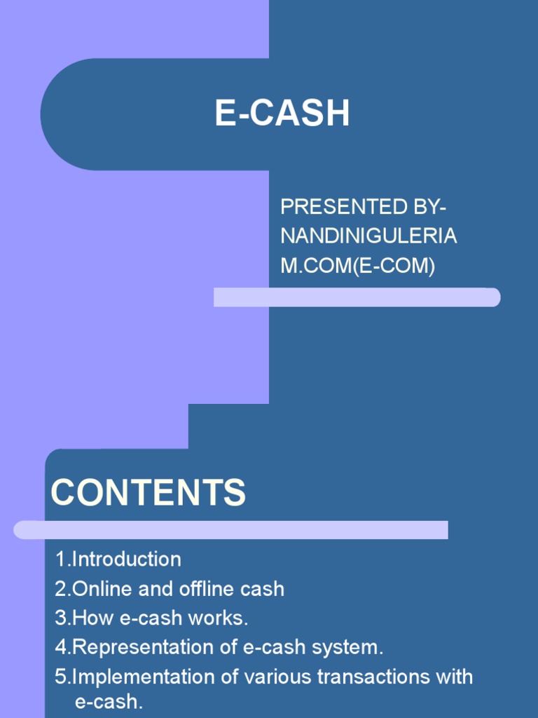 Understanding E-Cash Systems | PDF