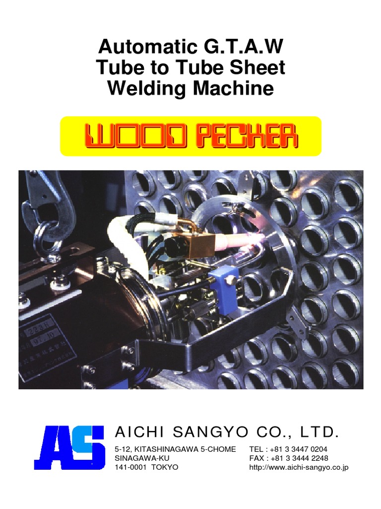 Automatic G.T.A.W Tube To Tube Sheet Welding Machine: Aichi Sangyo Co ...