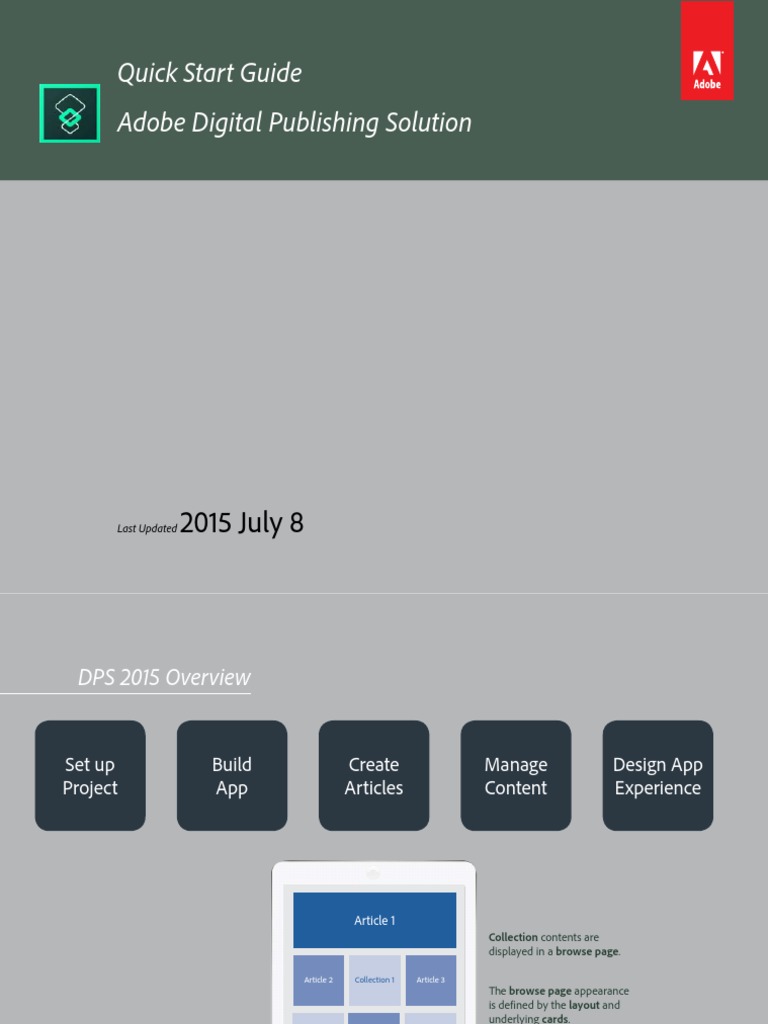 Quick Start Guide to Building Apps with Adobe DPS 2015 | PDF | Adobe In Design | Ios