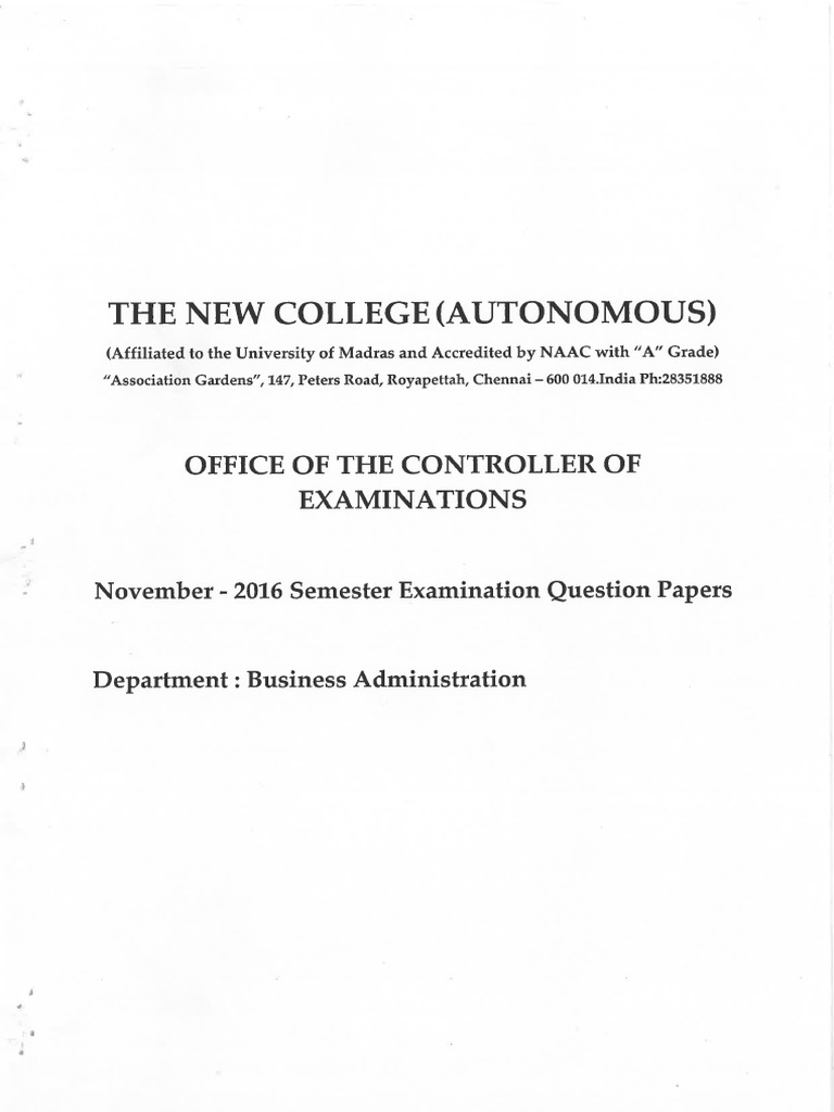 BBA Question Papers | PDF