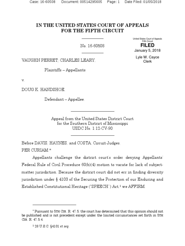 In The United States Court of Appeals For The Fifth Circuit: Filed ...