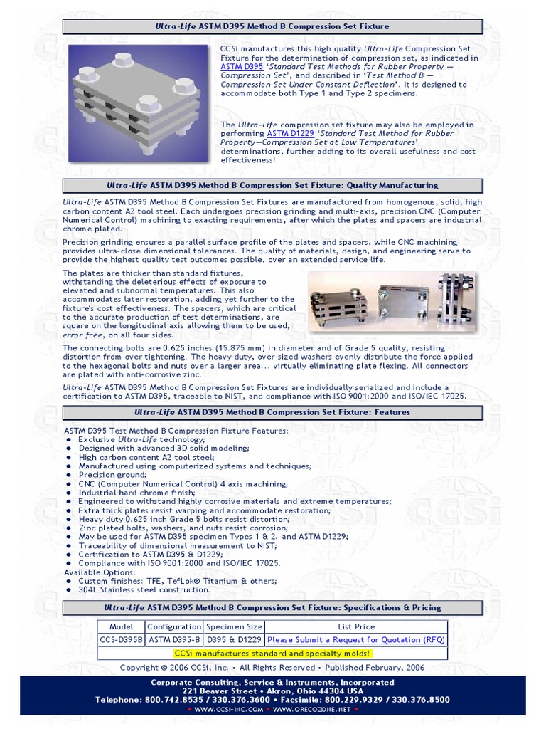 P Compression Astm d395 Bfixture | PDF | Structural Steel | Numerical ...