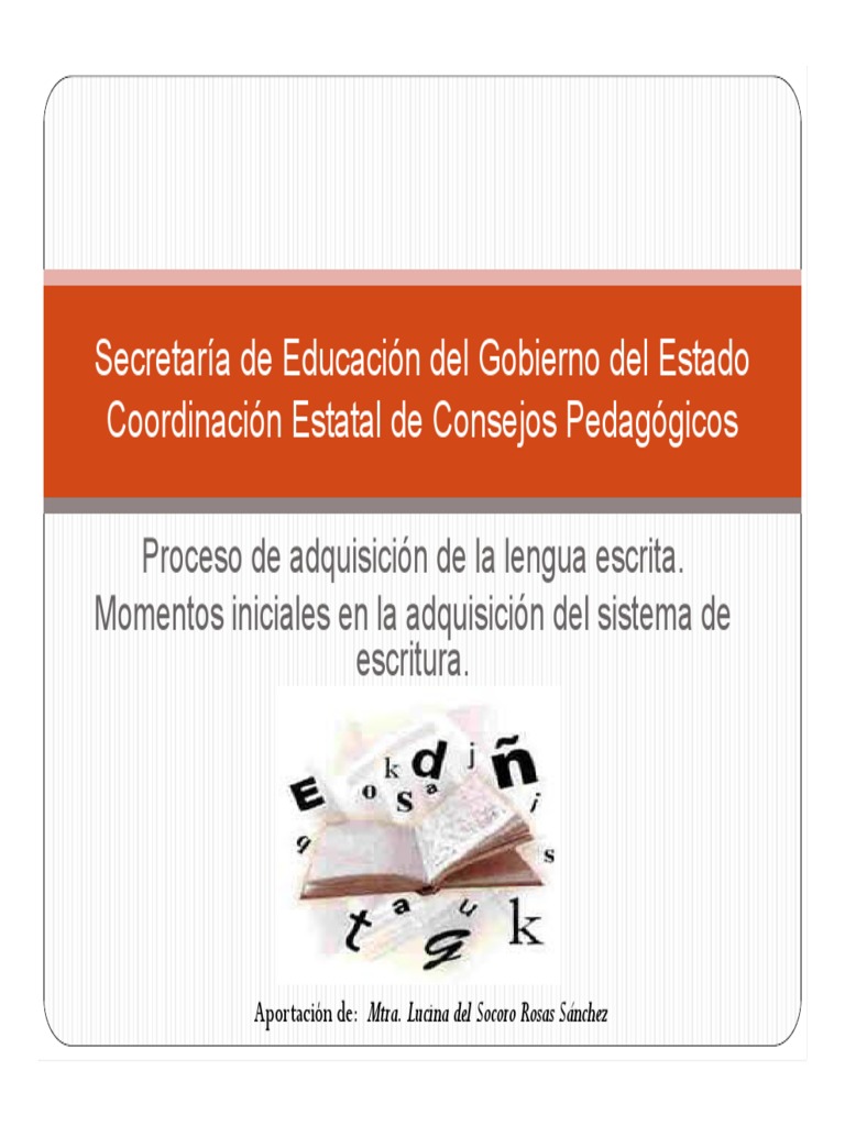 Proceso de adquisición de la lengua escrita | PDF | Escritura | Lectura ...