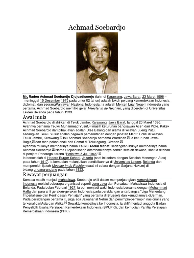 Achmad Soebardjo | PDF