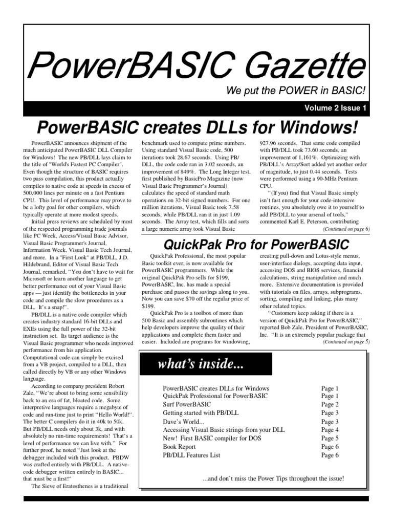 Powerbasic Creates Dlls For Windows!: What'S Inside.. | PDF | String ...