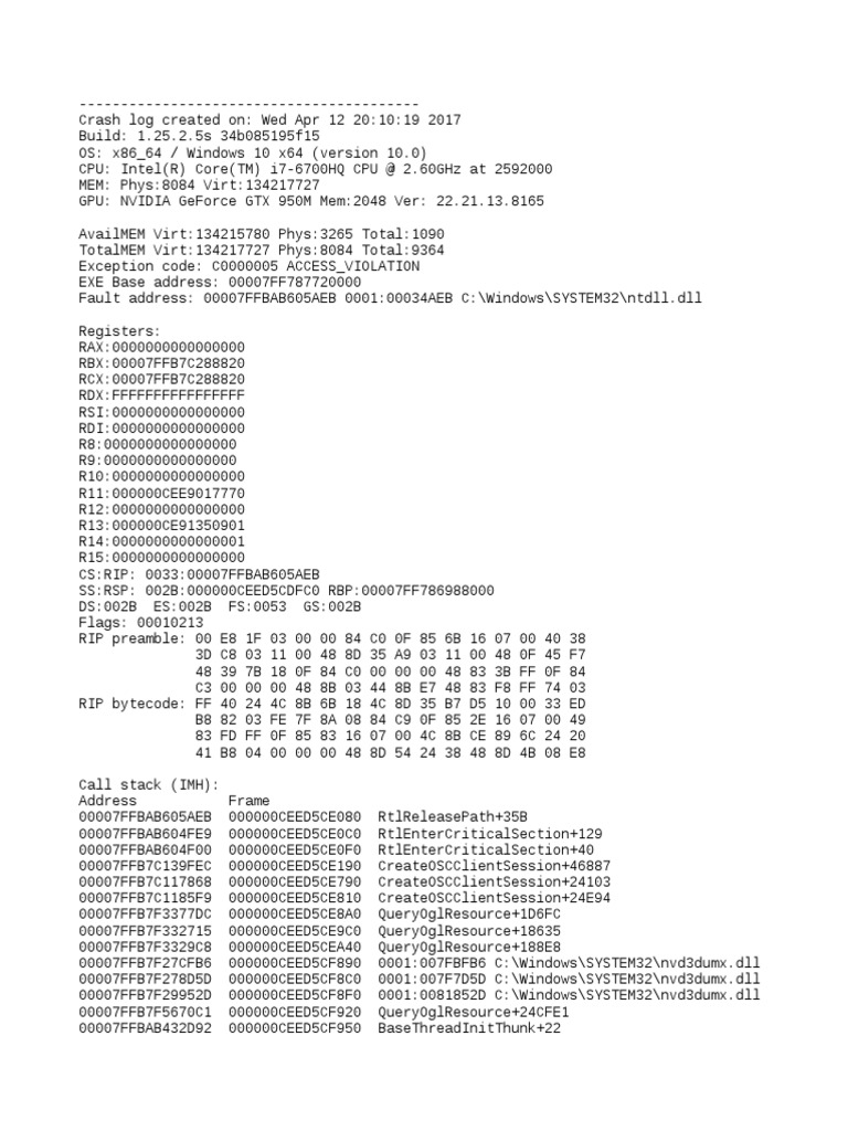 Game Crash | PDF | Personal Computers | Computing Platforms
