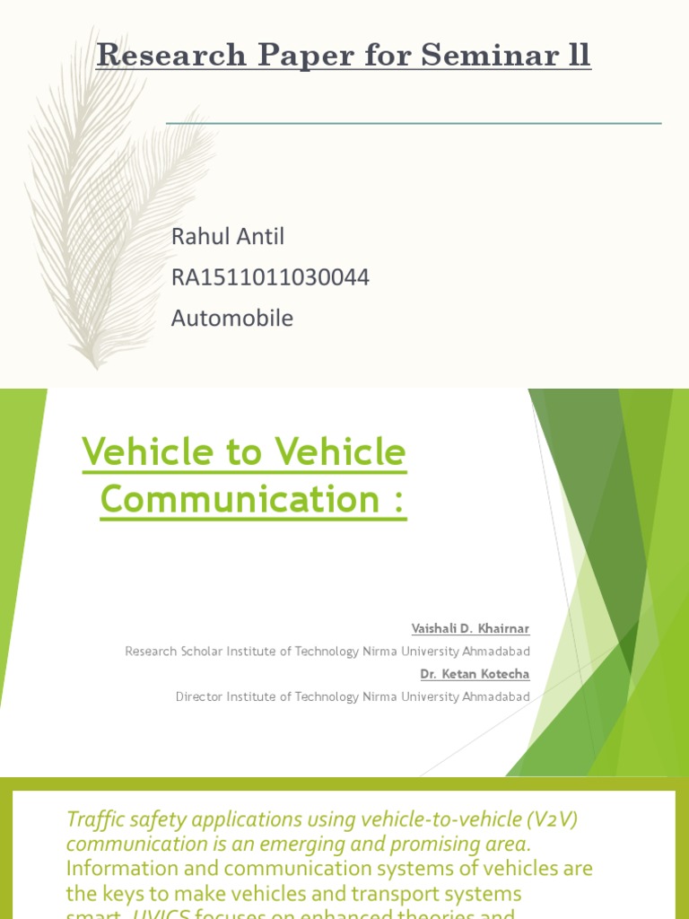 Research Paper For Seminar LL: Rahul Antil RA1511011030044 Automobile ...