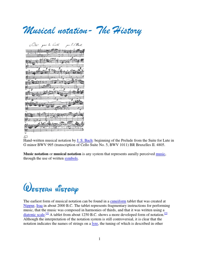 History of Musical Notation | PDF | Musical Notation | Clef