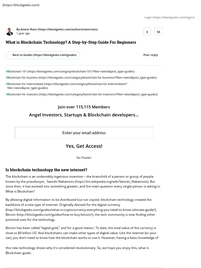 What Is Blockchain Technology - A Step-By-Step Guide For Beginners ...