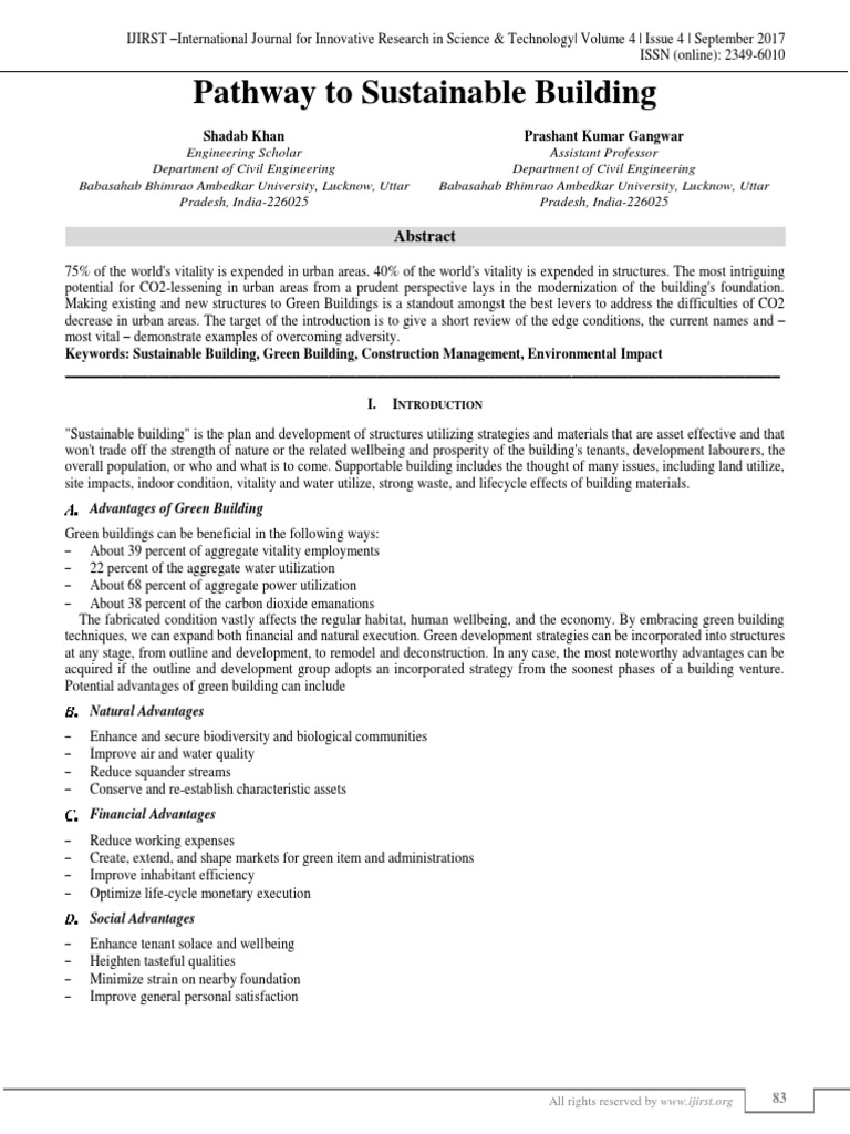 Pathway to Sustainable Building Solutions | PDF | Green Building ...