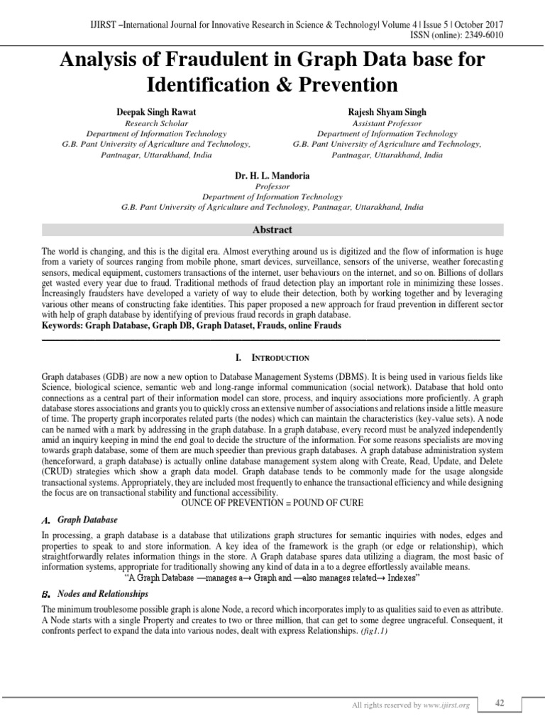 Analysis of Fraudulent in Graph Database For Identification and ...
