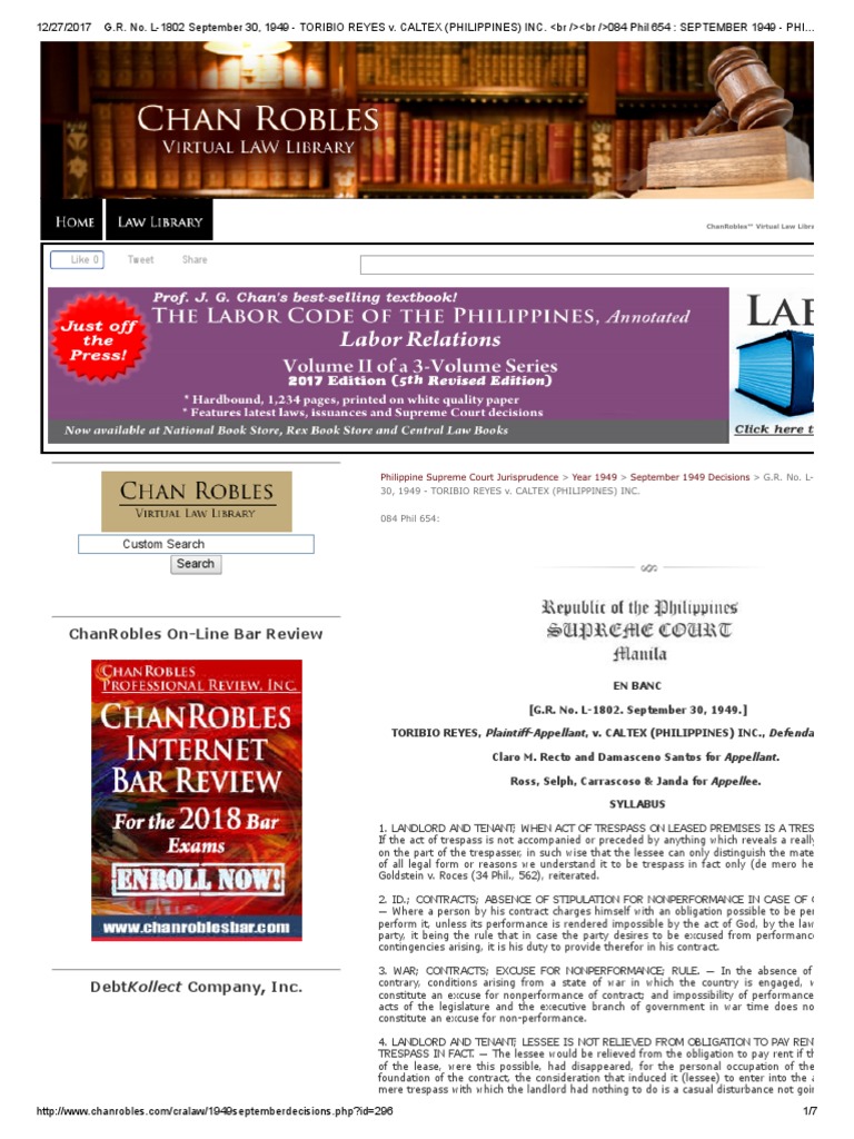 2 Reyes v. Caltex (Philippines) Inc | PDF | Lease | Landlord