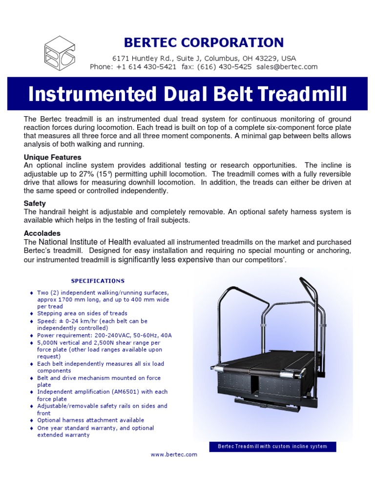 BERTEC | PDF | Treadmill | Equipment