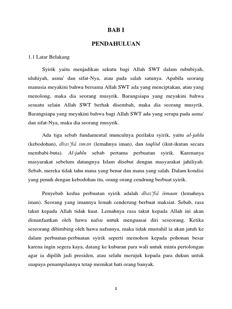 Bahaya Syirik bagi Manusia | PDF | Agama & Spiritualitas | Filsafat