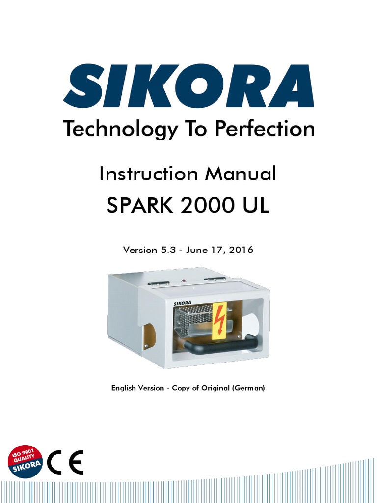 SPARK 2000 UL Instruction Manual | PDF | Electromagnetic Compatibility ...