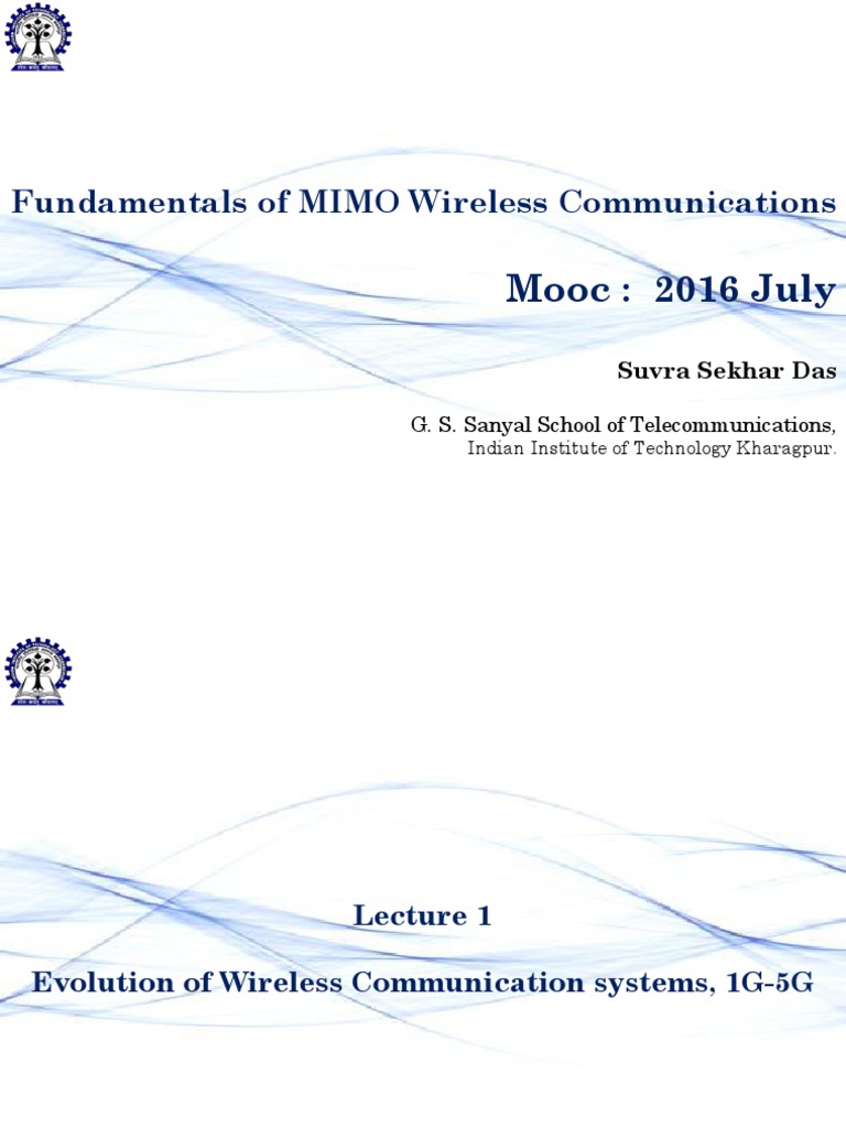 Mooc: 2016 July: Fundamentals of MIMO Wireless Communications | Download Free PDF | Radio | 4 G
