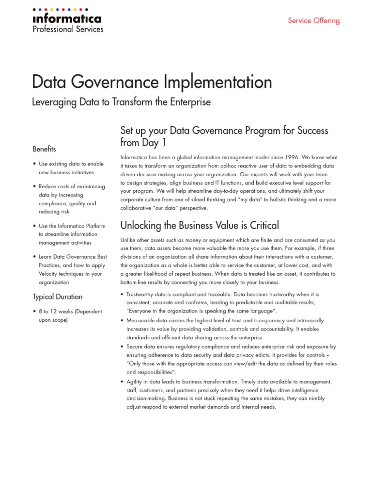 Data Governance Implementation Service Offering 2239 | PDF | Governance ...