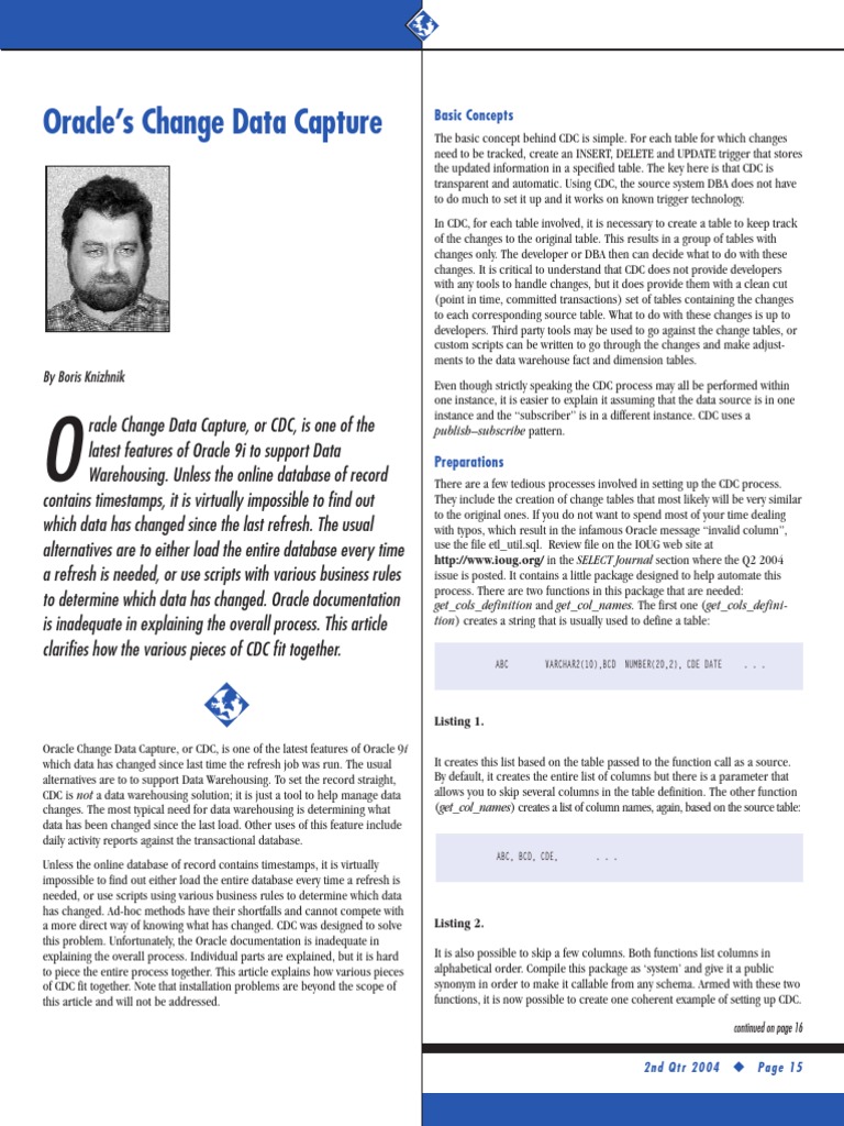 Or A Change Data Capture | PDF | Oracle Database | Information Management