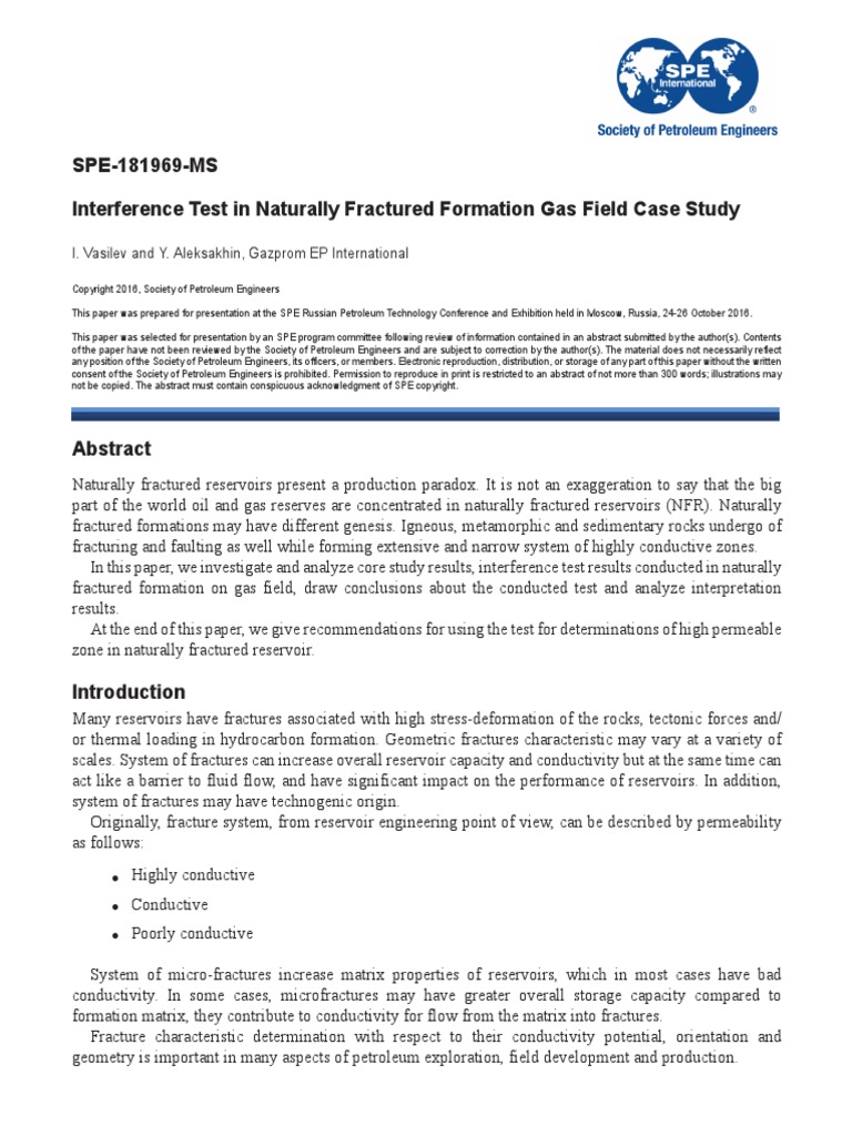 Vasilev2016 Interference Test | PDF | Petroleum Reservoir ...