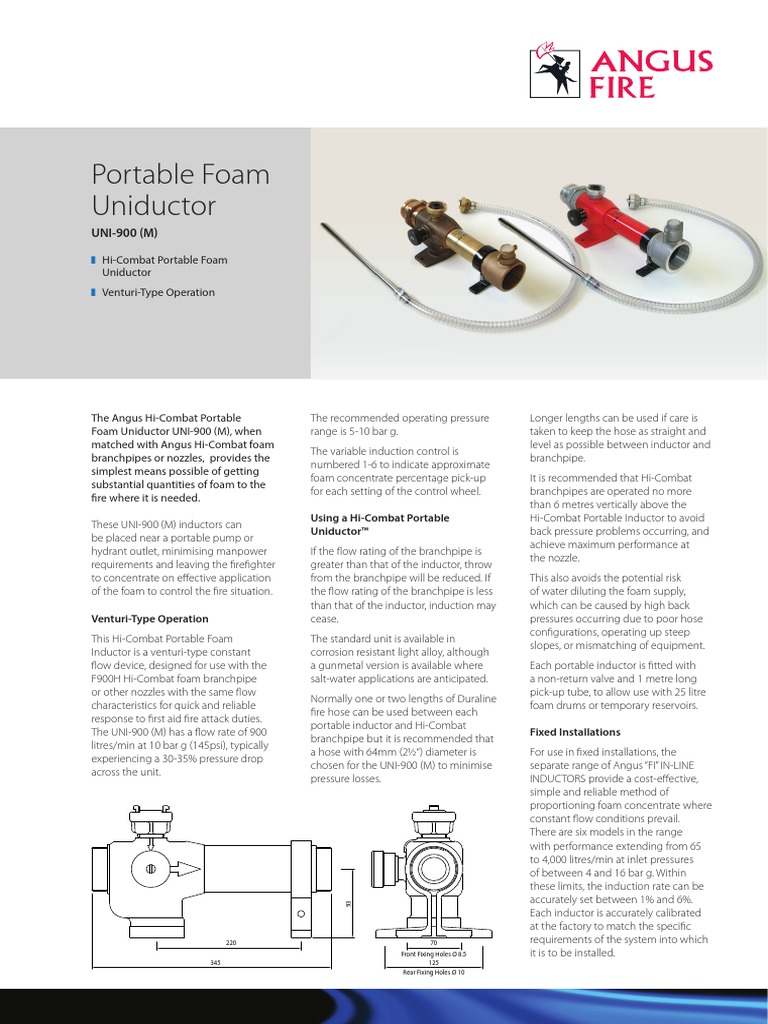 Portable Foam Inductor UNI 900 M | PDF | Inductor | Building Engineering