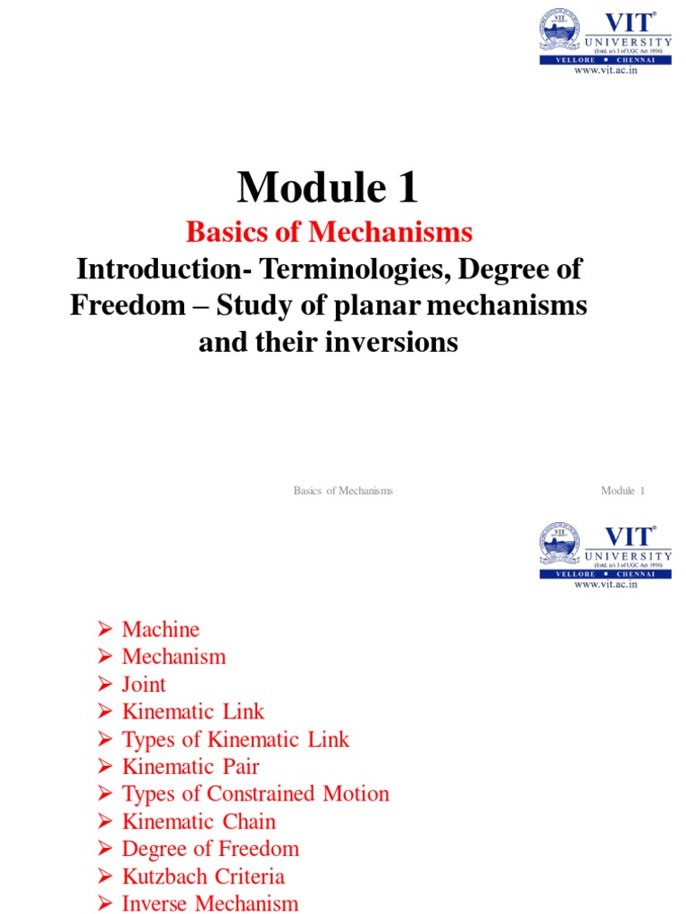 Basics of Mechanisms | PDF | Kinematics | Classical Mechanics