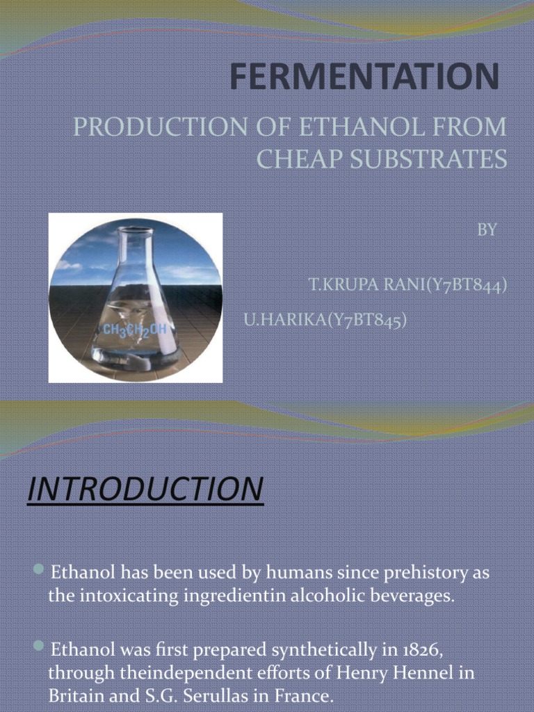 Production of Ethanol From Cheap Substrates: Fermentation | PDF ...