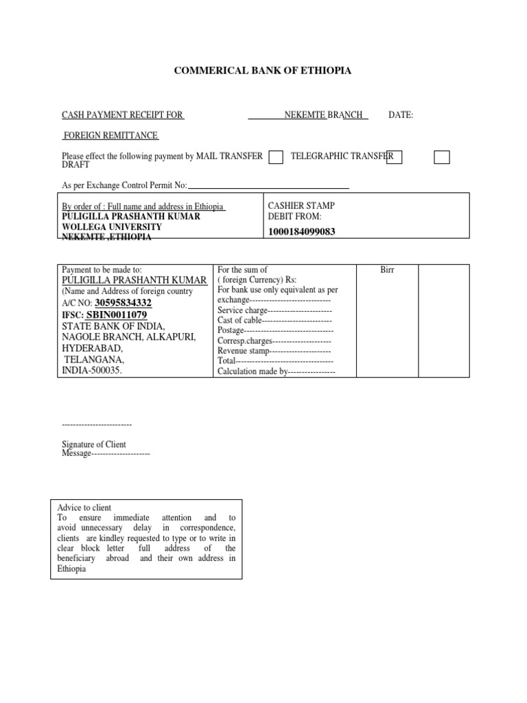 Bank Remittance Form | Download Free PDF | Remittance | Payments