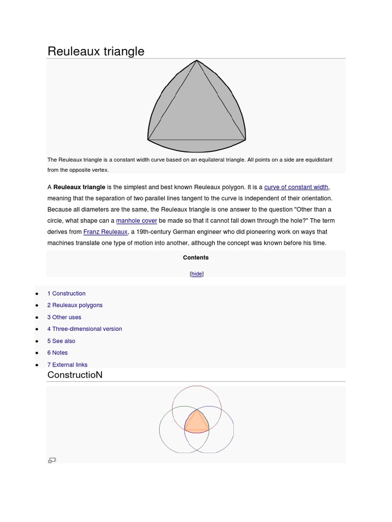 Reuleaux Triangle: Construction | PDF | Euclid | Classical Geometry