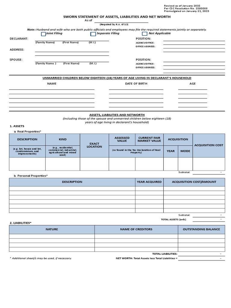 Saln Blank | Business | Identity Document
