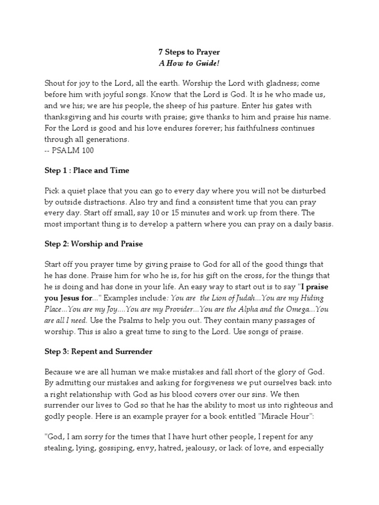 7 Steps Prayer Guide | PDF | Spiritual Gift | Religious Belief And Doctrine