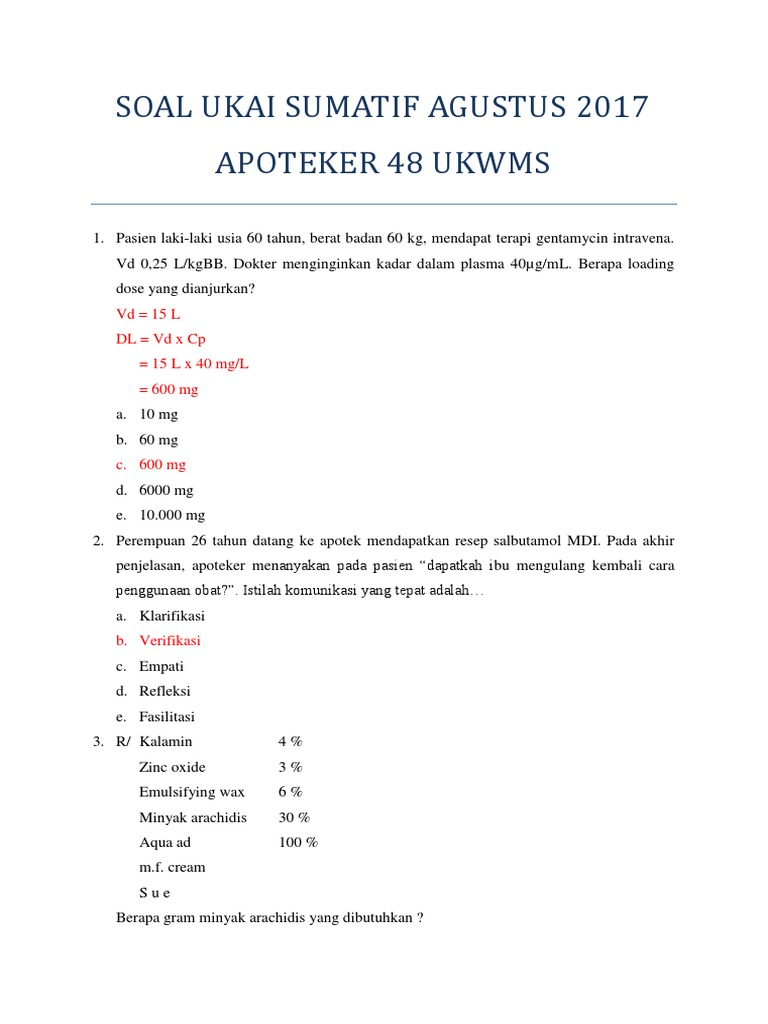 Soal Ukai Apt 48 Ukwms | PDF
