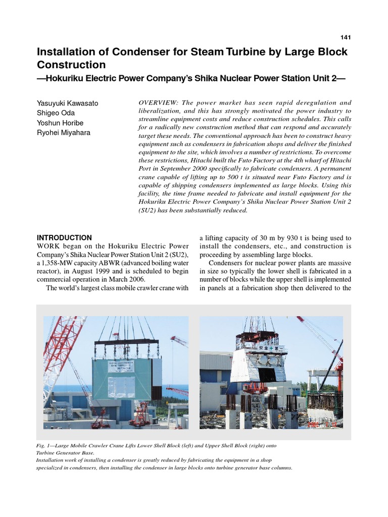 Large Block Construction for Nuclear Condensers | PDF | Crane (Machine ...