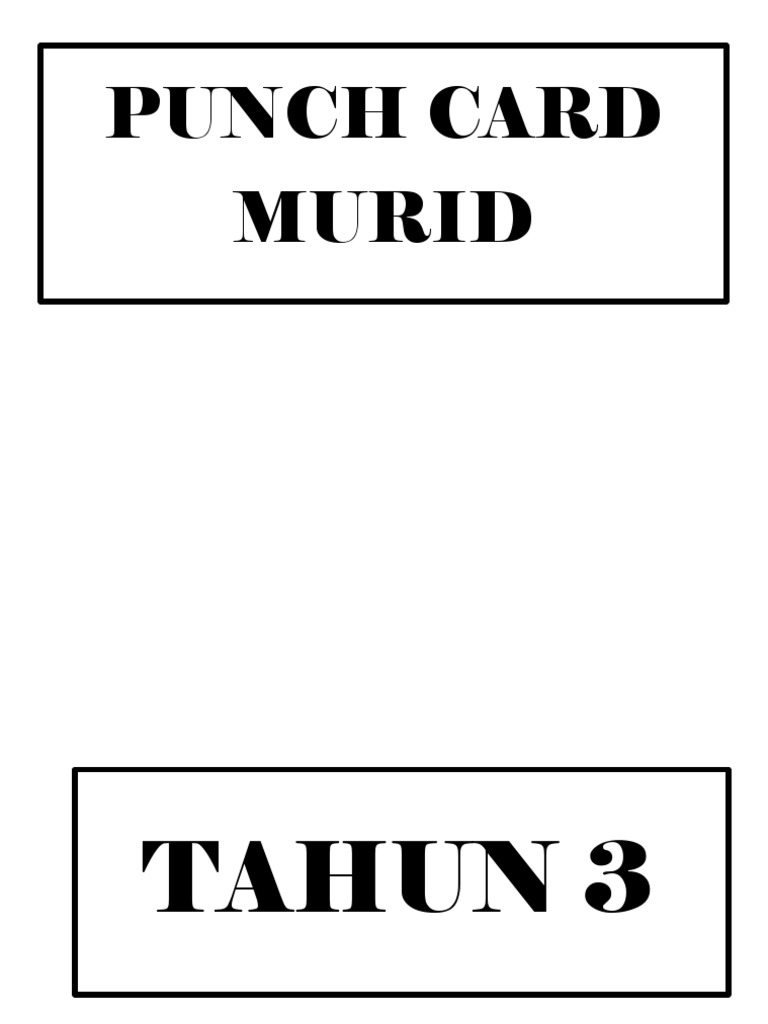 Punch Card Murid | PDF