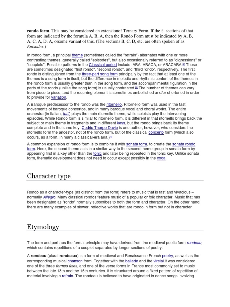 Rondo Form | Download Free PDF | Performing Arts | Classical Music