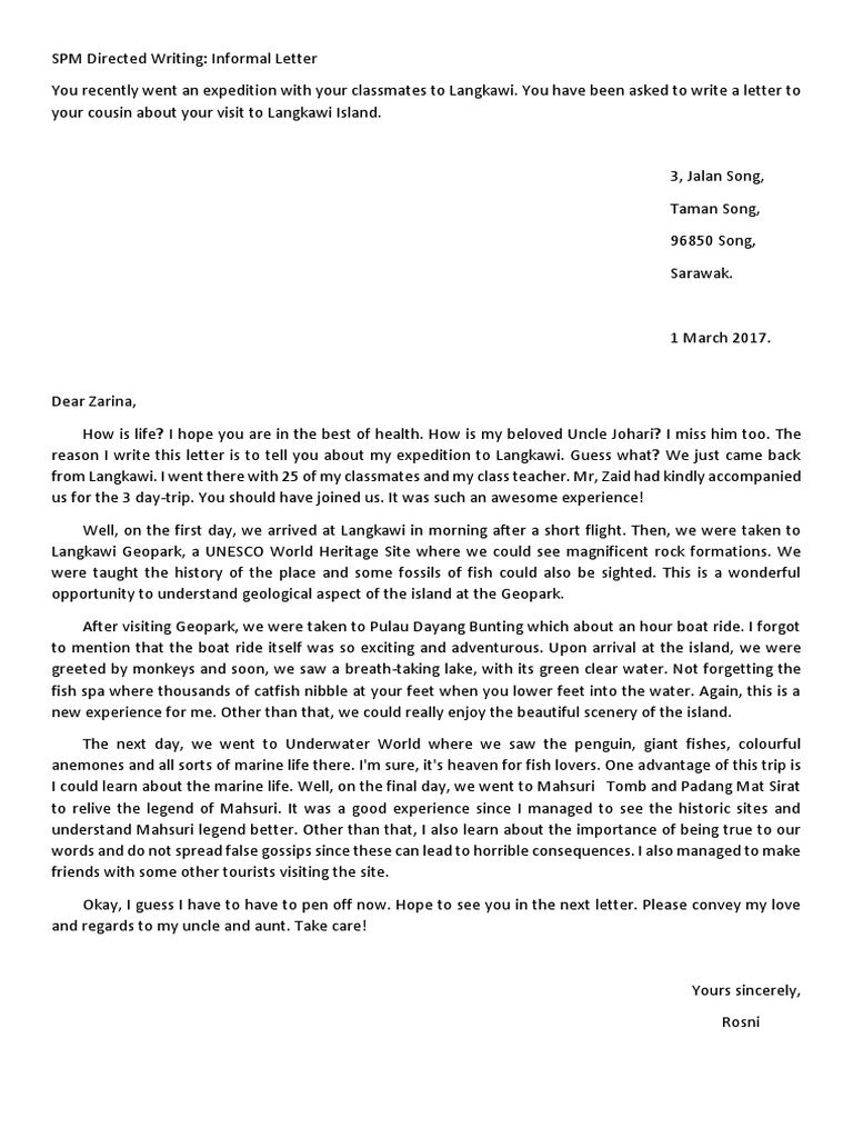 Informal Letter | PDF