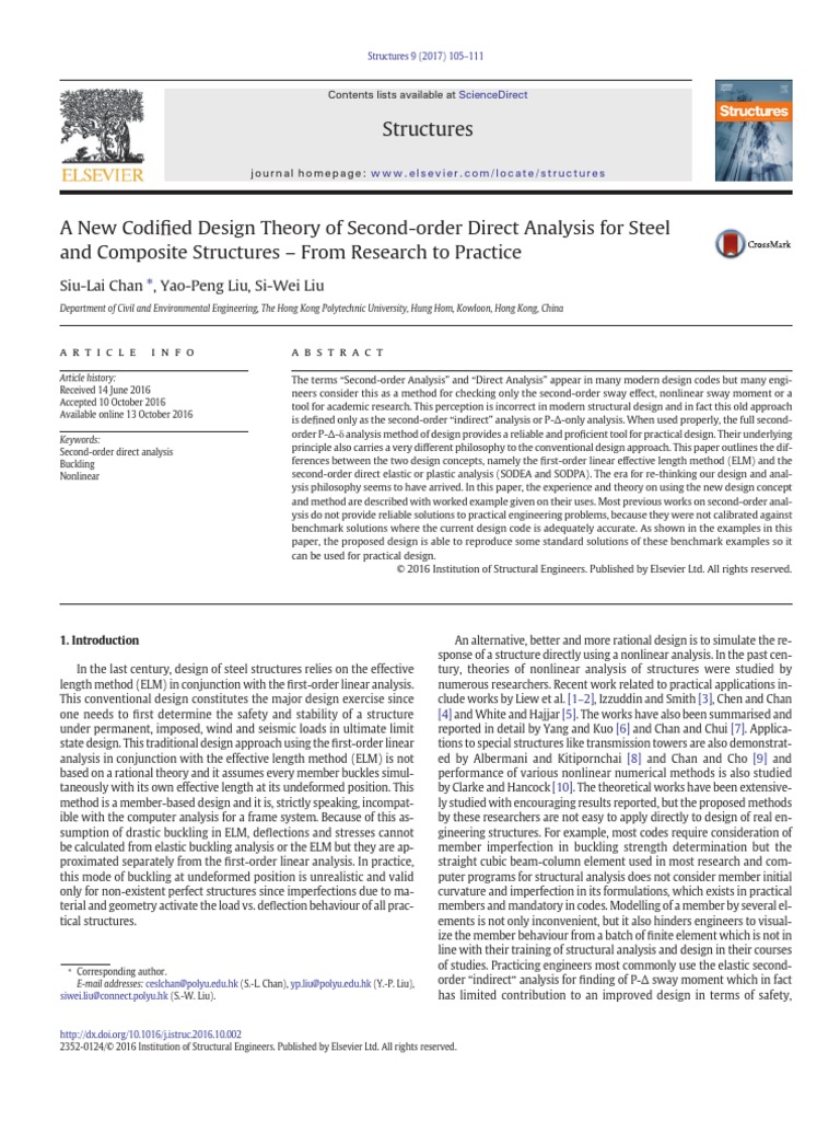 A New Codified Design Theory of Second-Order Direct Analysis For Steel ...
