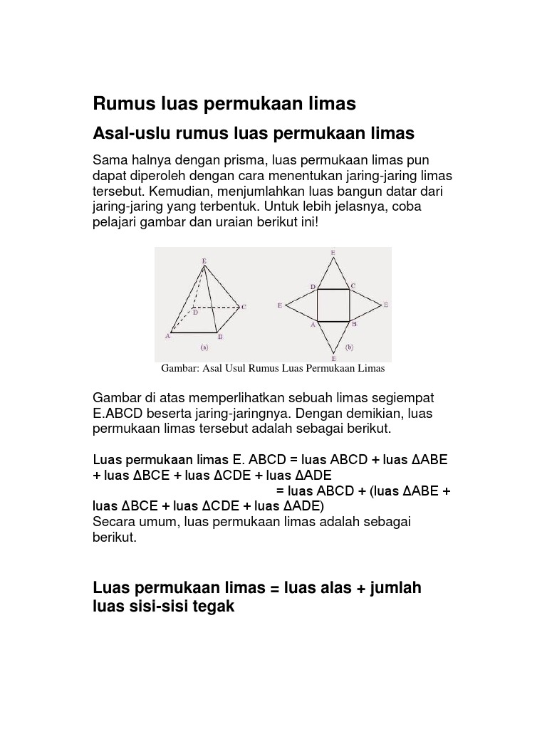 Rumus Luas Permukaan Limas | PDF