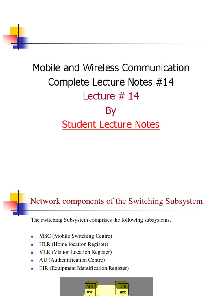 Mobile and Wireless Communication CompleteLecture Notes #14 | PDF ...