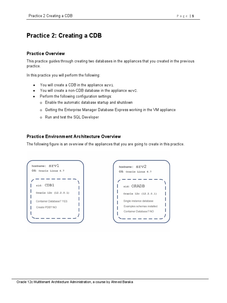 Creating A CDB | PDF | Oracle Database | Databases
