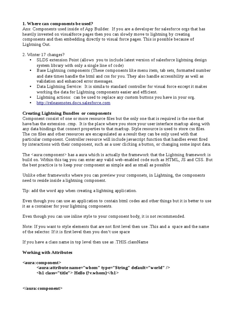 Lightning Guide | PDF | Salesforce.Com | Cascading Style Sheets