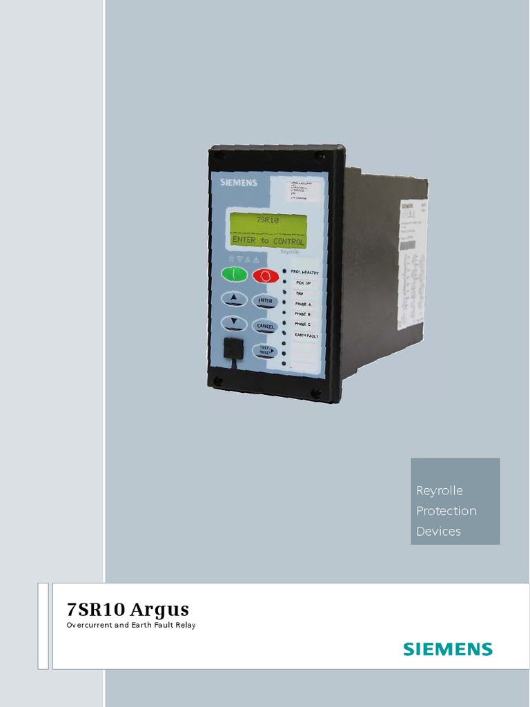 7SR10 - Overcurrent Earth Fault Catalogue Sheet | PDF | Relay | Usb
