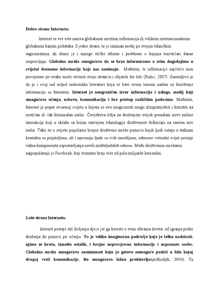 Dobre Strane Interneta | PDF