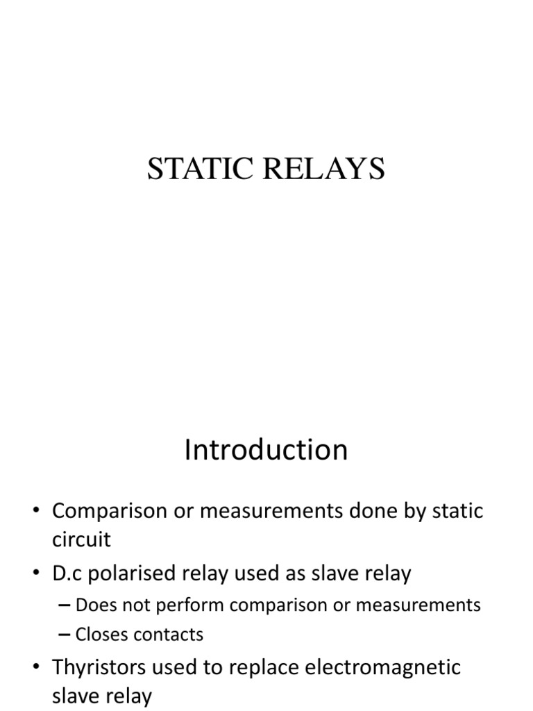 Static Relays | PDF | Rectifier | Relay