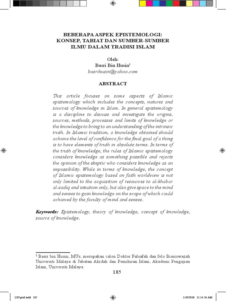Jurnal. Usuluddin.30.2009.09.Basri - Ilmu. | PDF | Social Science ...