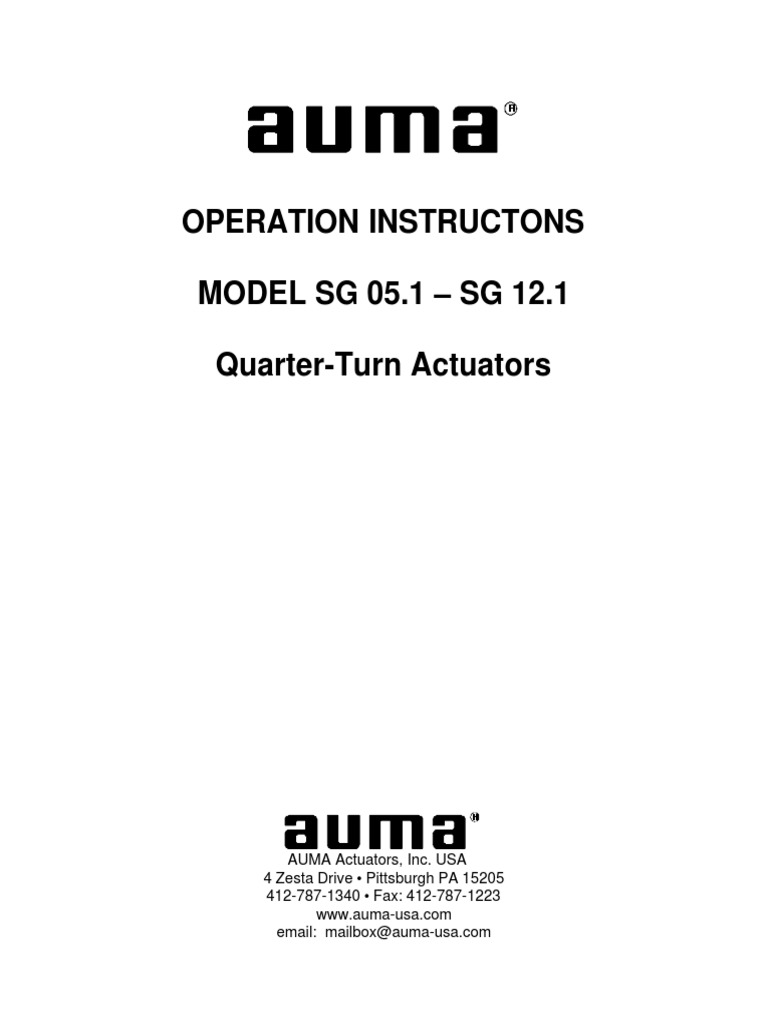Auma Manual | PDF | Nut (Hardware) | Switch