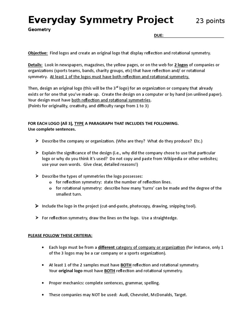Everyday Symmetry Project: Geometry | PDF | Symmetry | Cognitive Science