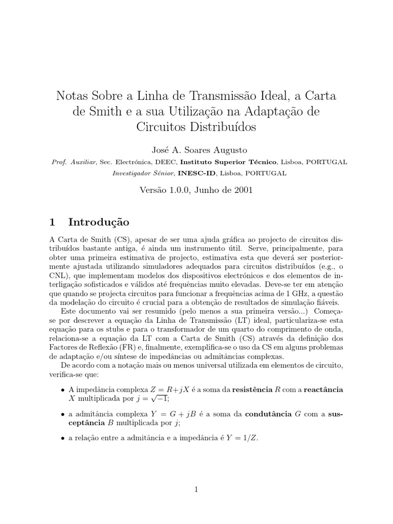 Carta de Smith | PDF | Impedância elétrica | Análise numérica